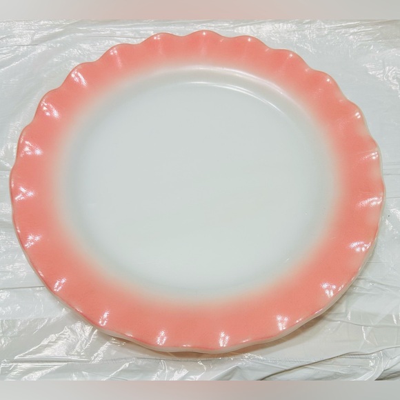 Hazel Atlas Glass | Dining | Vintage Hazel Atlas Glass Plate With Pink ...
